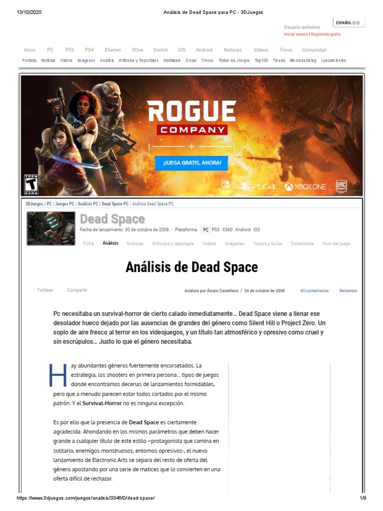 Análisis de Dead Space para PC - 3DJuegos | PDF | Munición