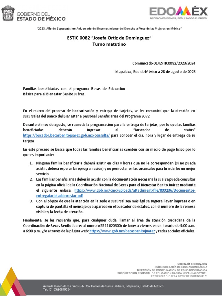Comunicado Becas | PDF