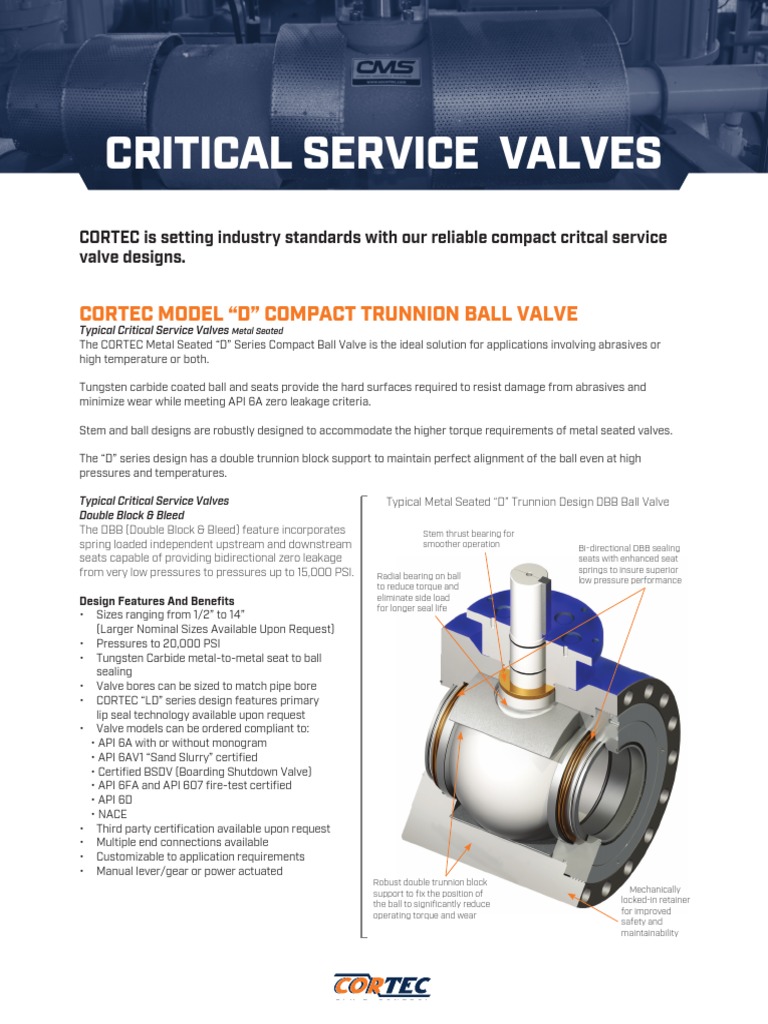 CORTEC Compact Valves - Critical Service | PDF | Valve | Manufactured Goods
