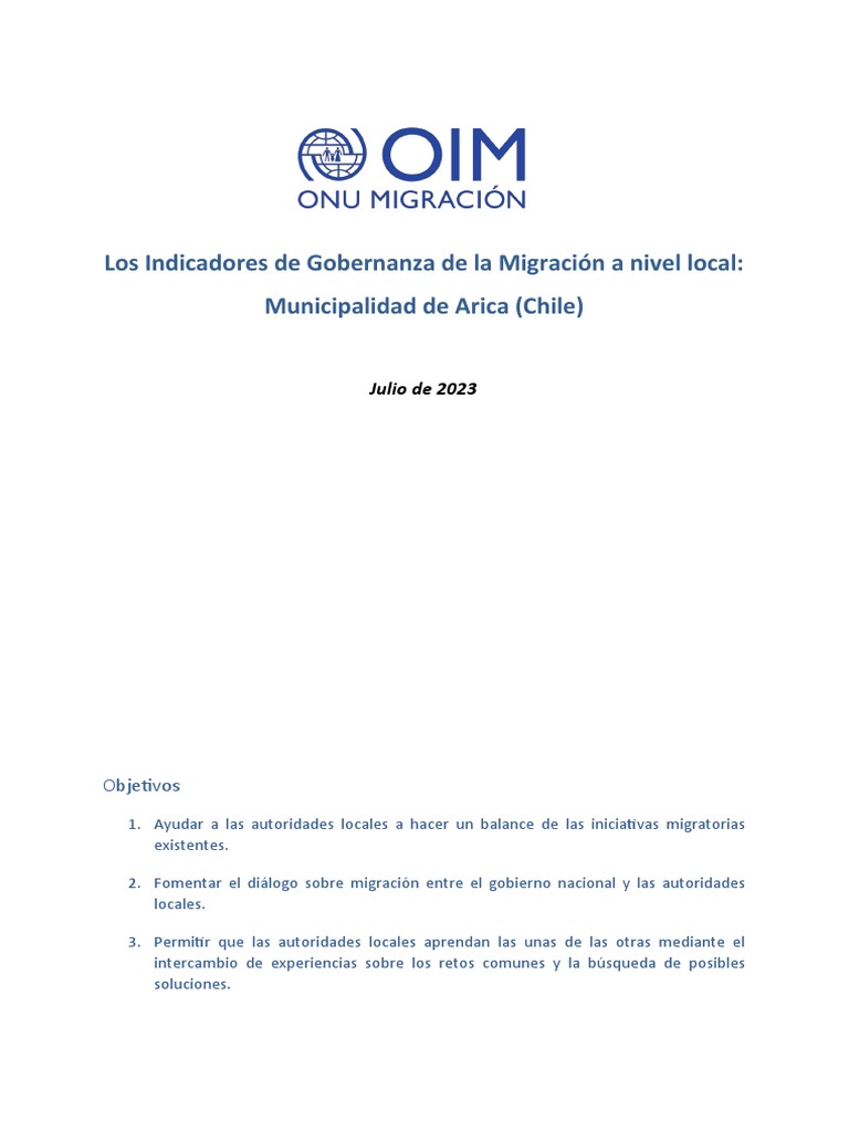 Local MGI Profile - Arica - 28june2023 | PDF | Migración humana ...