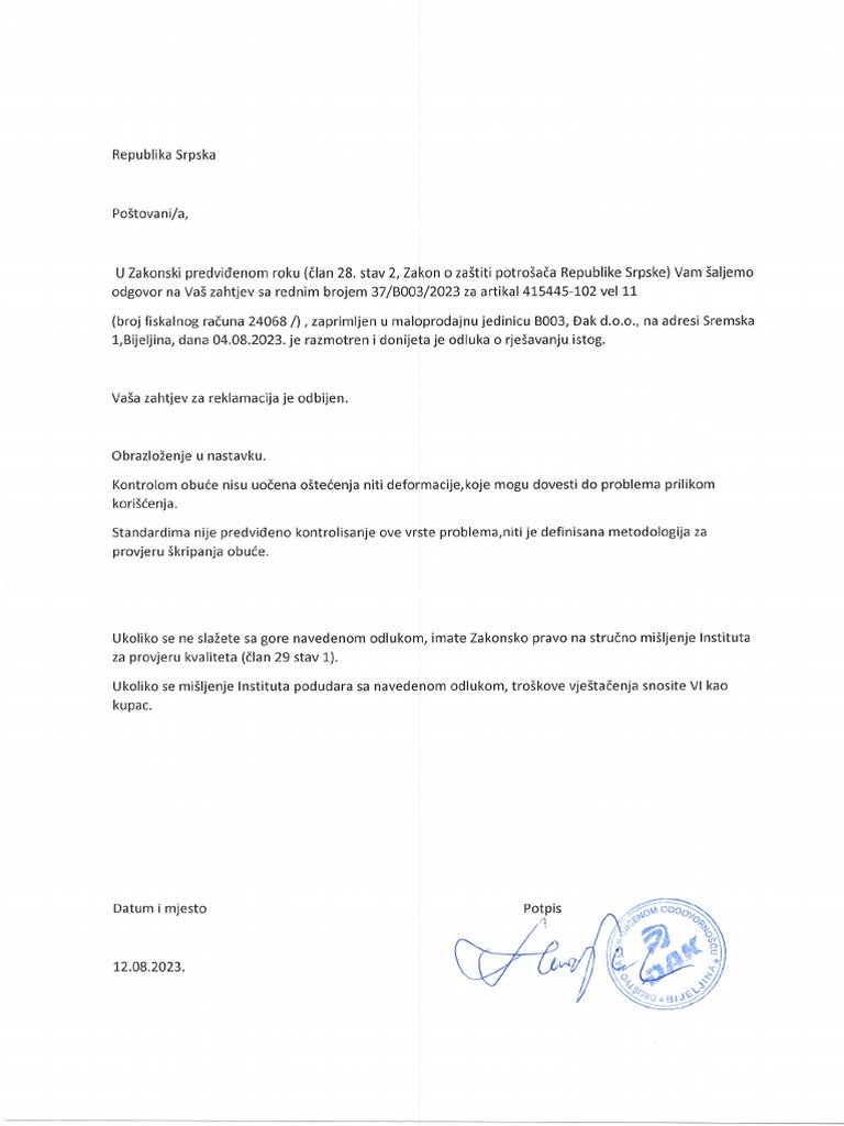 Obavjestenje - Marko Matovic | PDF