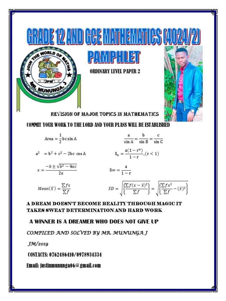 Maths 12 p2 Pamphlet | PDF | Determinant | Matrix (Mathematics)