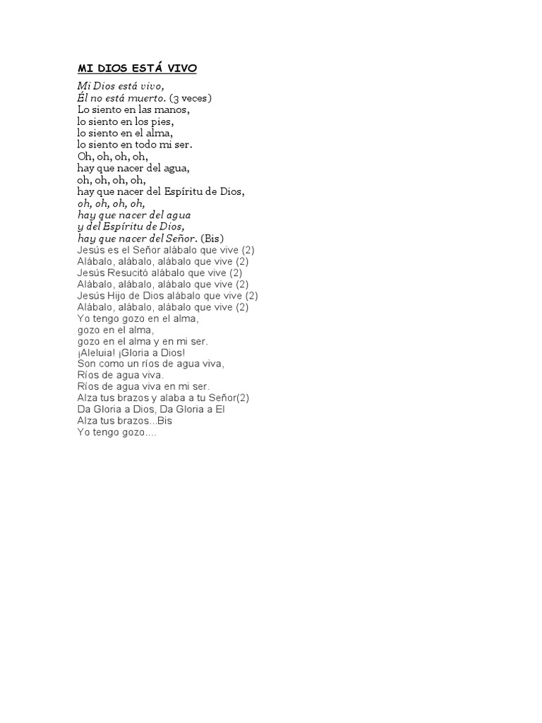 Mi Dios Esta Vivo | PDF