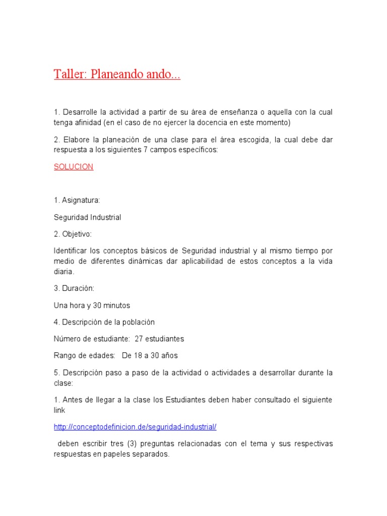 Actividad No 3 Taller Planeando Ando For | PDF | Aprendizaje | Ciencia cognitiva