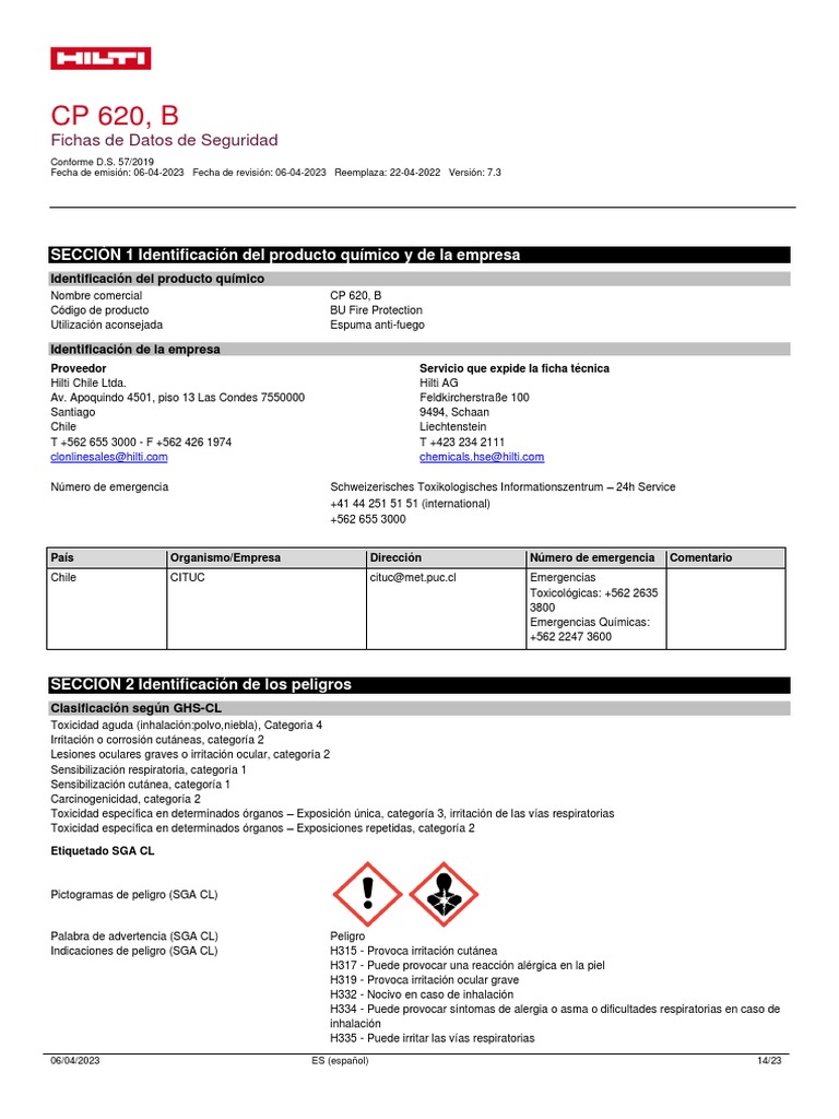 Cp 620 Hilti | PDF | Alergia | Agua