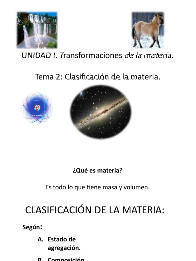 Clasificación de la Materia: Estados y Composición | PDF | Destilación ...