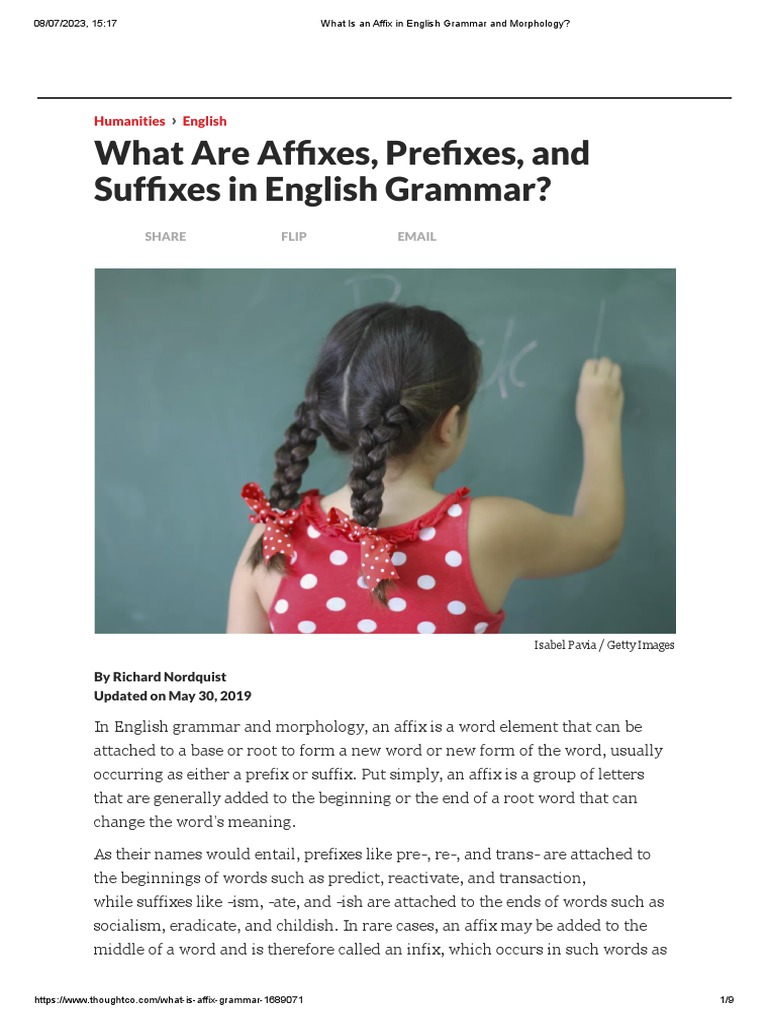 What Is An Affix in English Grammar and Morphology - 1-3 | PDF | Word ...