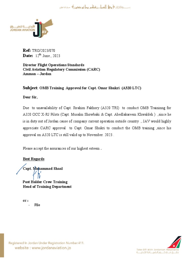 Omb Training - A320 Occ Pilots | PDF