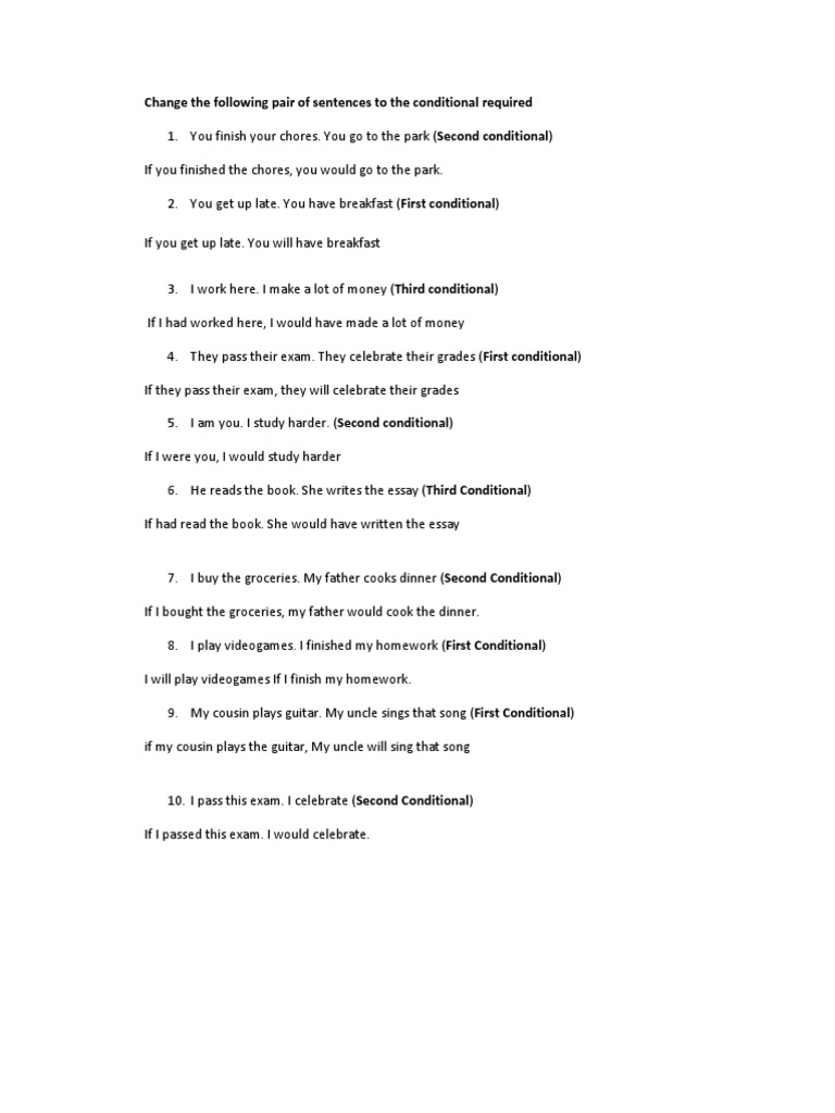 Conditional Exercise | PDF