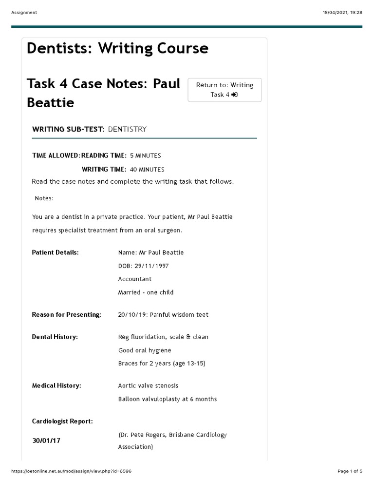 Assignment 4 | PDF | Dentistry | Causes Of Death