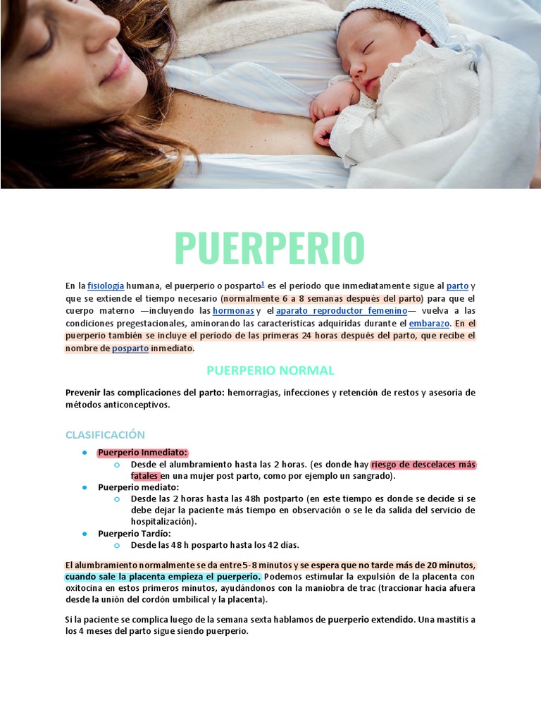 Puerperio | PDF | Periodo posparto | Parto