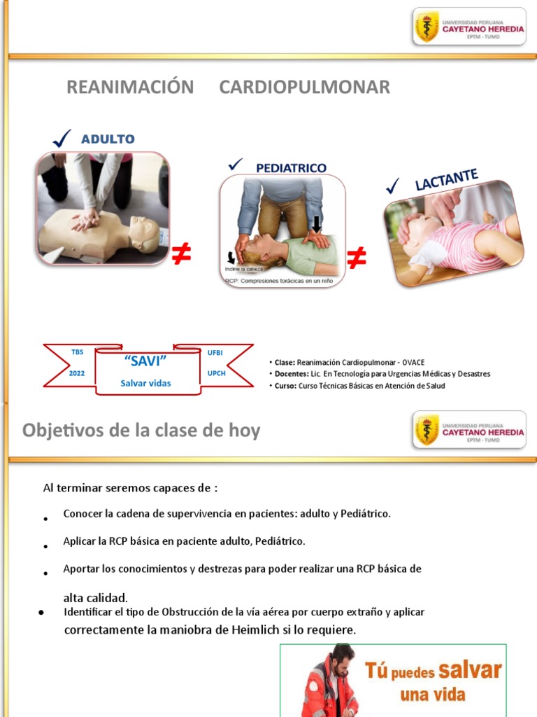 Clase #13 - RCP, OVACE, PLS | PDF | Reanimación cardiopulmonar | Paro ...