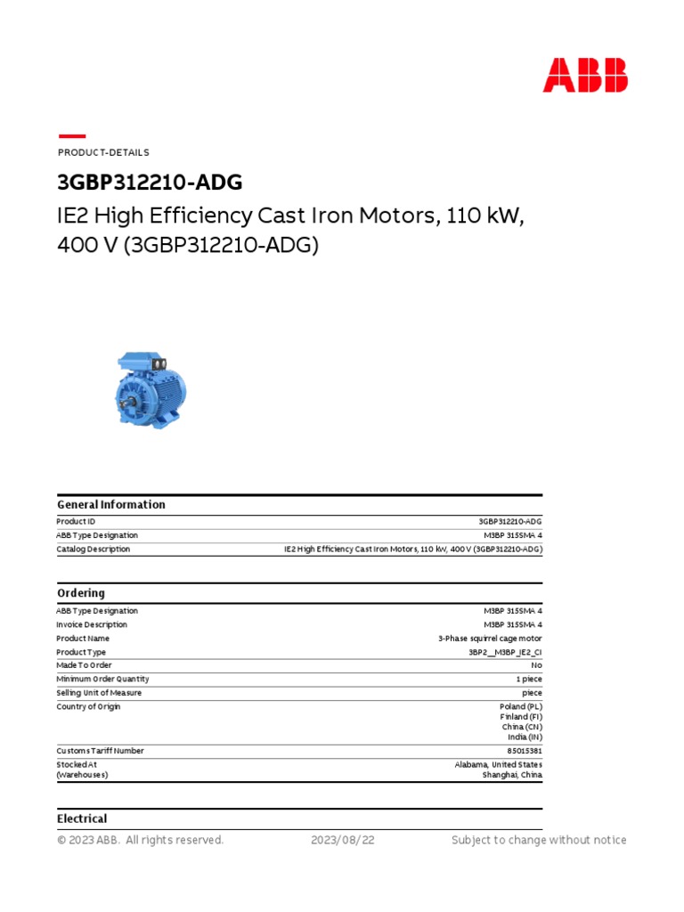 3GBP312210 ADG 3gbp312210 Adg | PDF | Electric Motor | Electric Generator