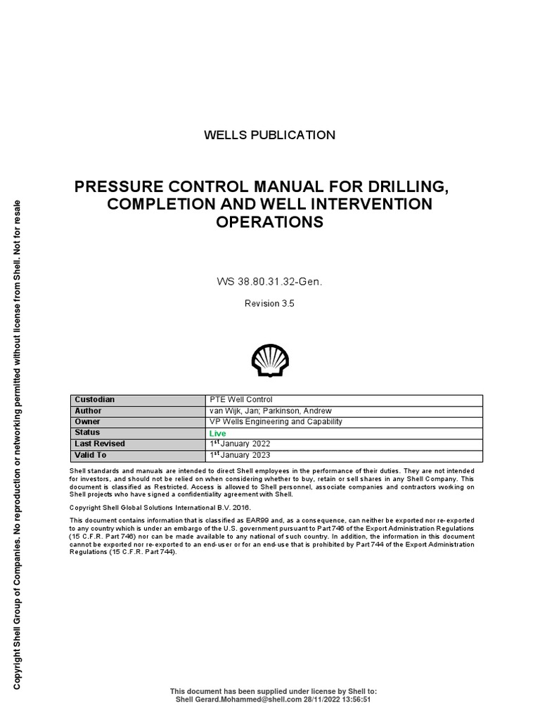 Spec - A00 Pressure Control Manual | PDF | Chemical Engineering | Fuel Production