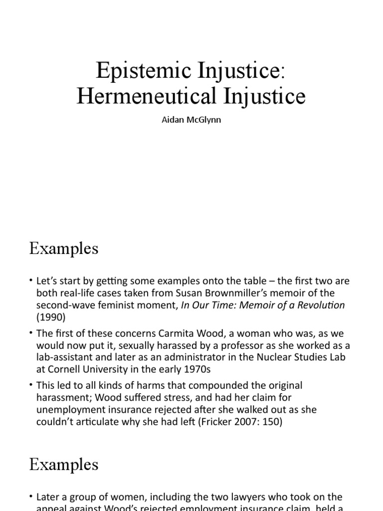 Epistemic Injustice Lecture 2 | PDF | Experience