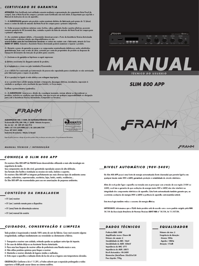 Manual Slim 800 App 54 421 Btlink Curvas | PDF