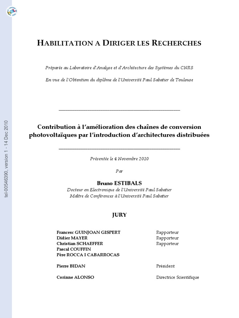 HABILITATION A DIRIGER LES RECHERCHES Co | PDF