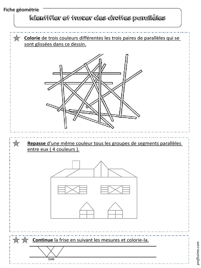Tracer et Colorier des Droites Parallèles | PDF