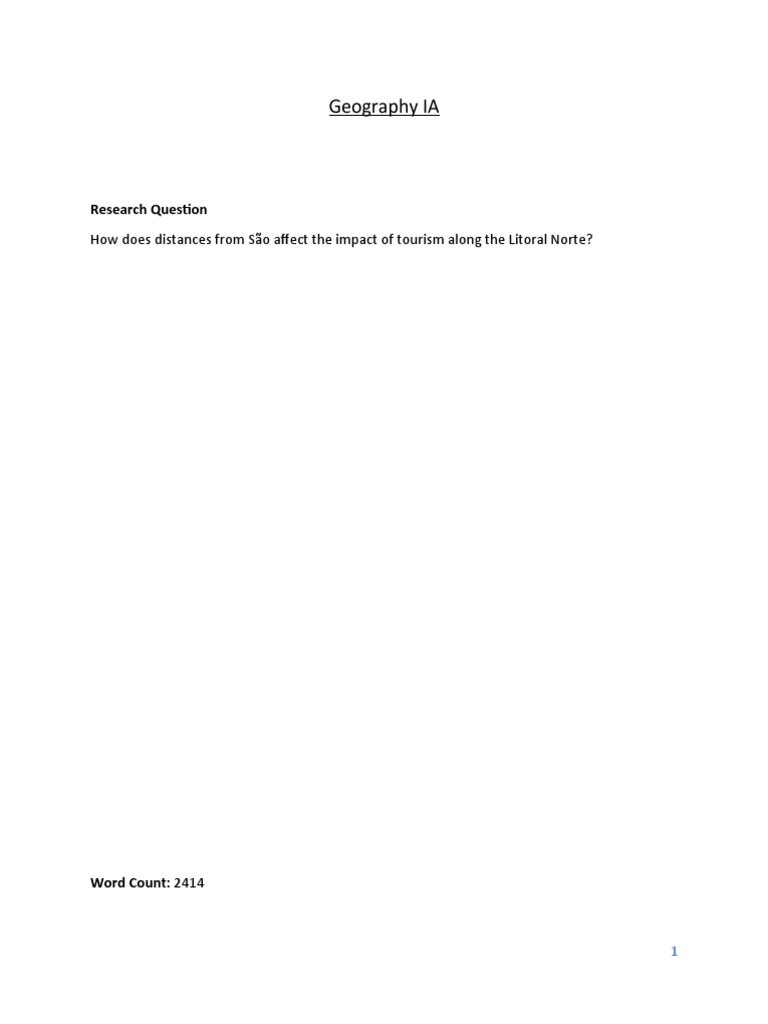 Geography IA | PDF | Forecasting | Tourism