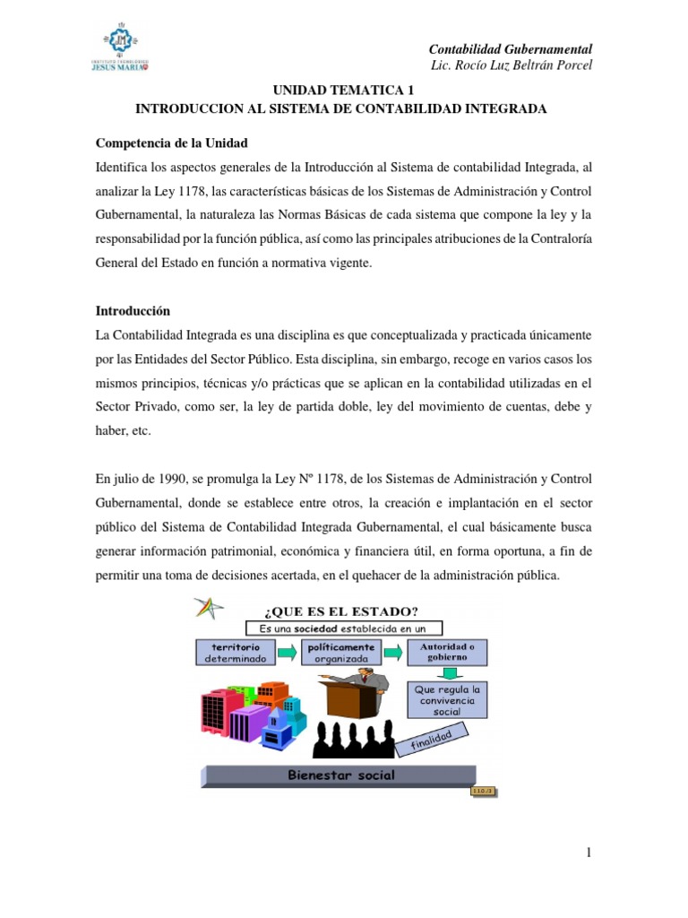 U1. Introducción Al Sistema de Contabilidad Integrada | PDF | Contabilidad | Presupuesto