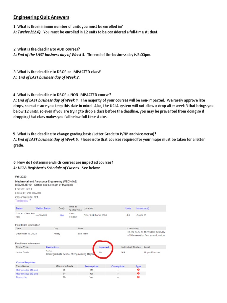 Engineering Quiz Answers 2 | PDF