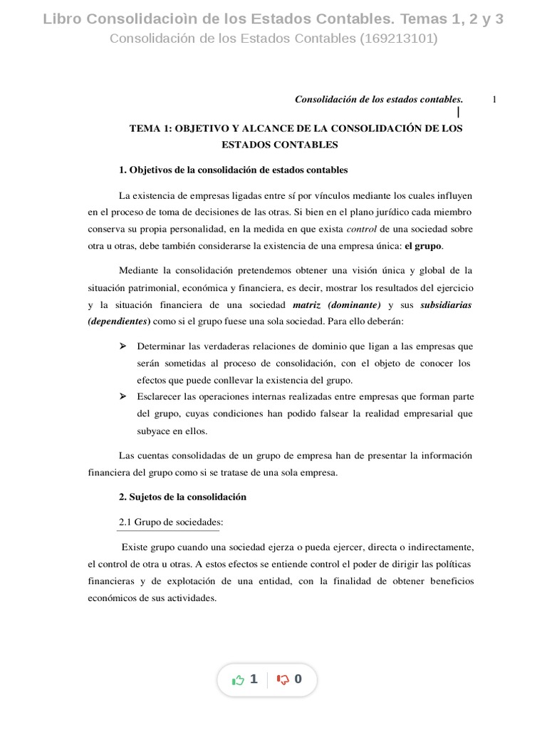 Libro Consolidacioin de Los Estados Contables Temas 1 2 y 3 - Compress | PDF | Estado financiero ...