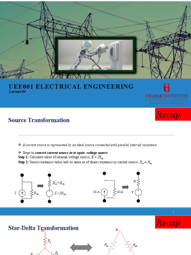 Ues013 Ele Lec4 | PDF | Electrical Network | Electrical Circuits