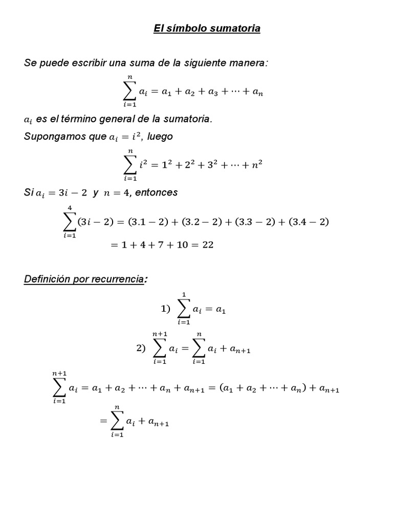 El Simbolo Sumatoria 1 | PDF