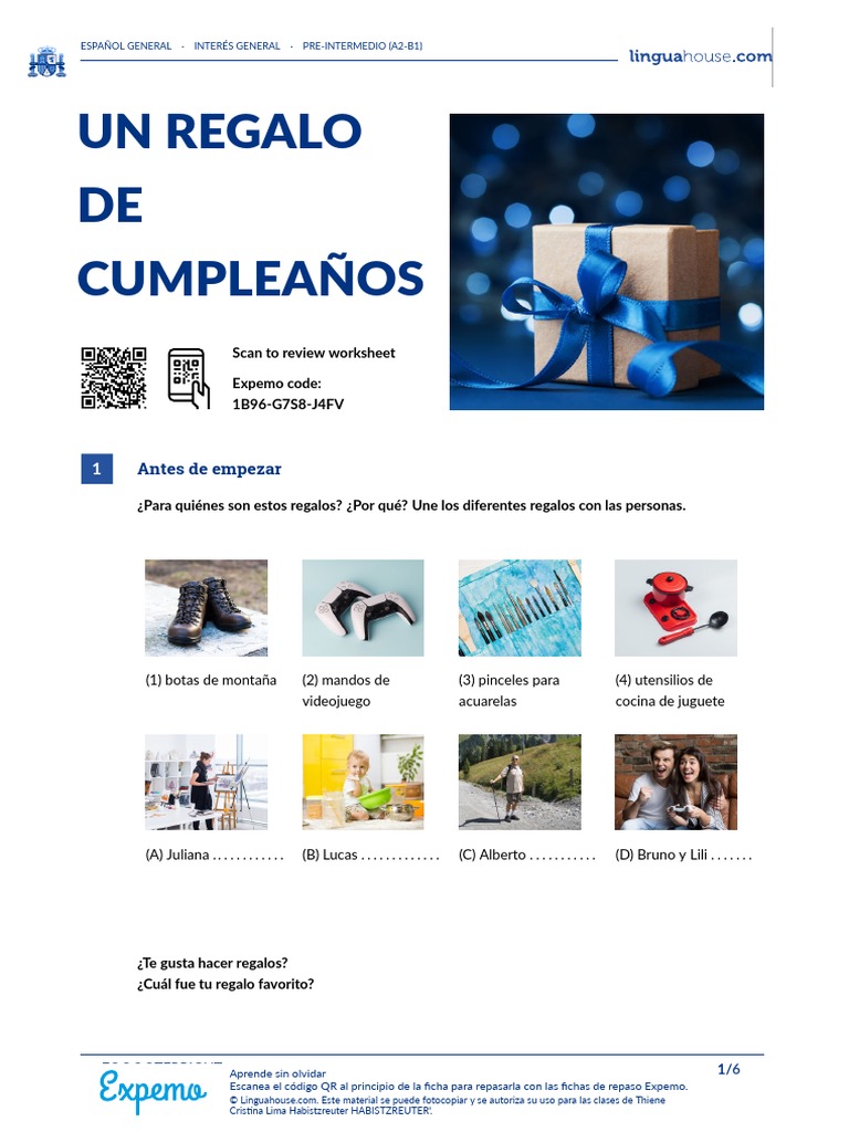 Un Regalo de Cumpleaños Castellano Spanish Student | PDF | Lingüística