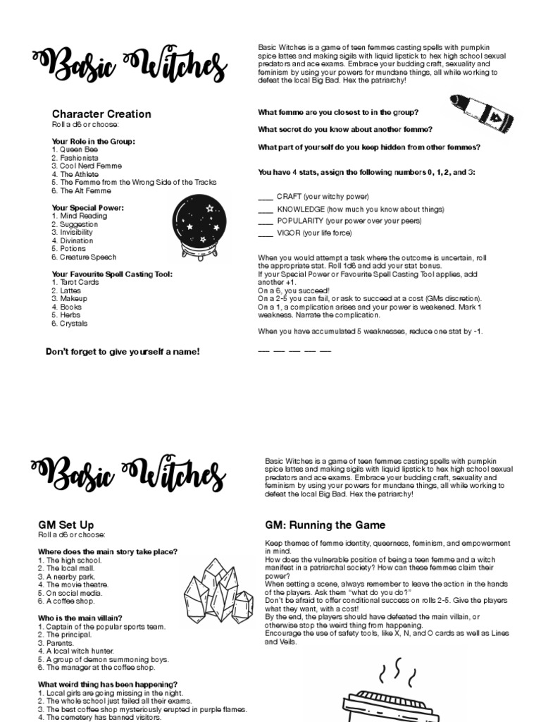 Basic Witches: A Feminist RPG Guide | PDF