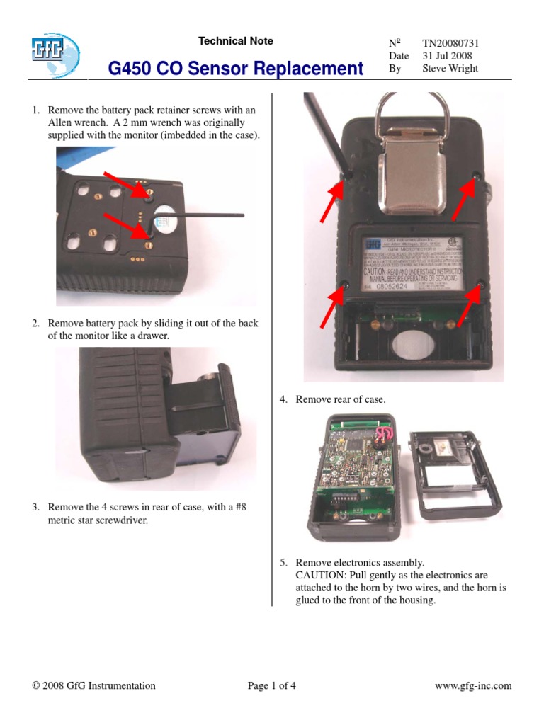 TN20080731 G450 CO Sensor Replacement | PDF | Manufactured Goods ...