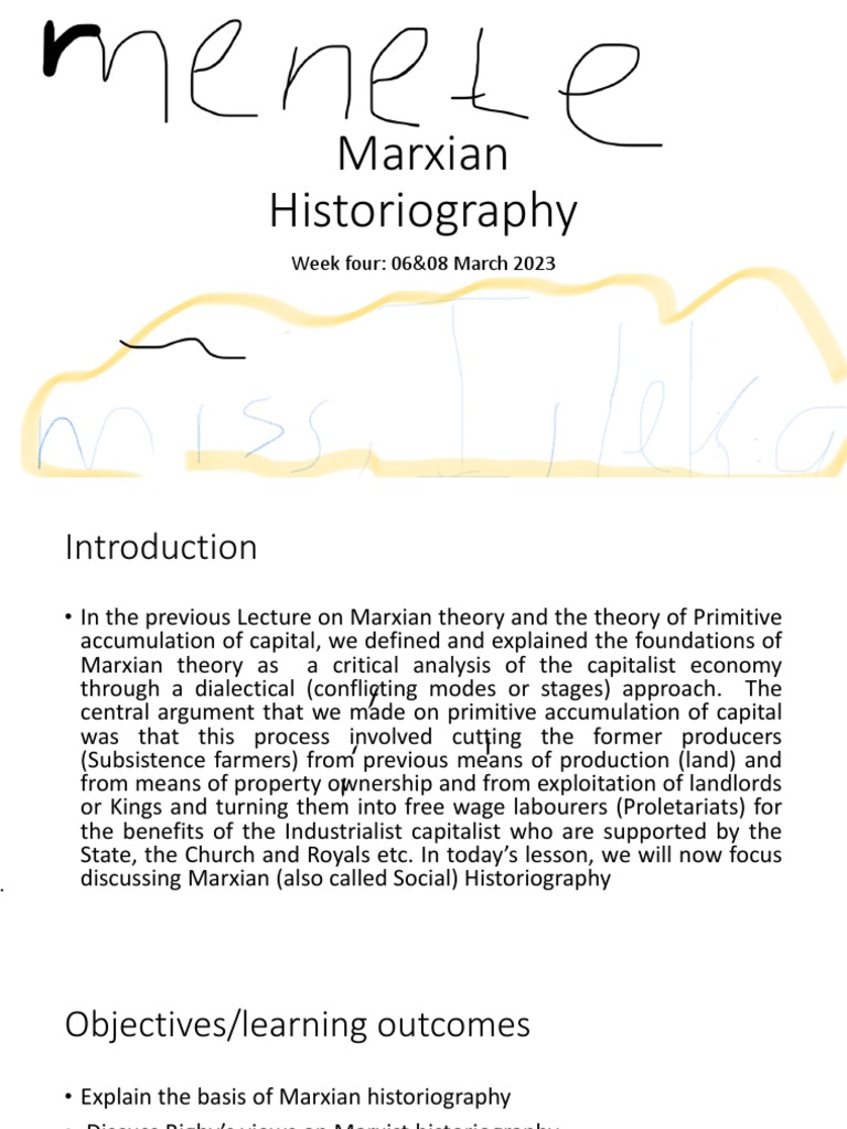 Marxian Historiography 2023 | PDF | Marxism | Karl Marx
