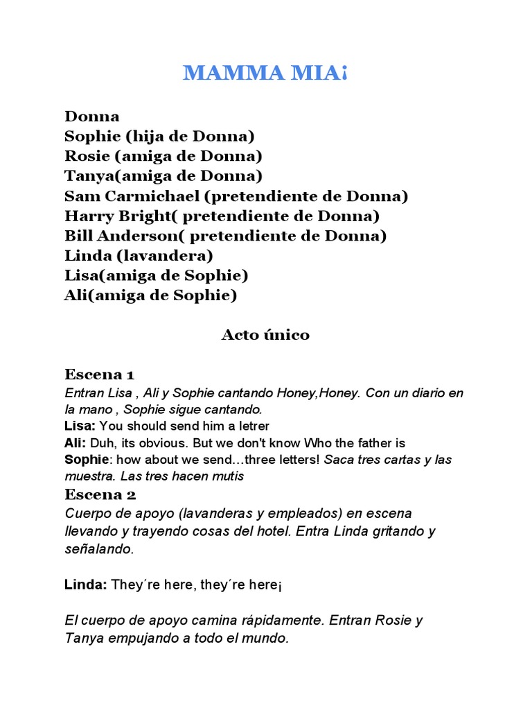 Mamma Mia¡ | PDF