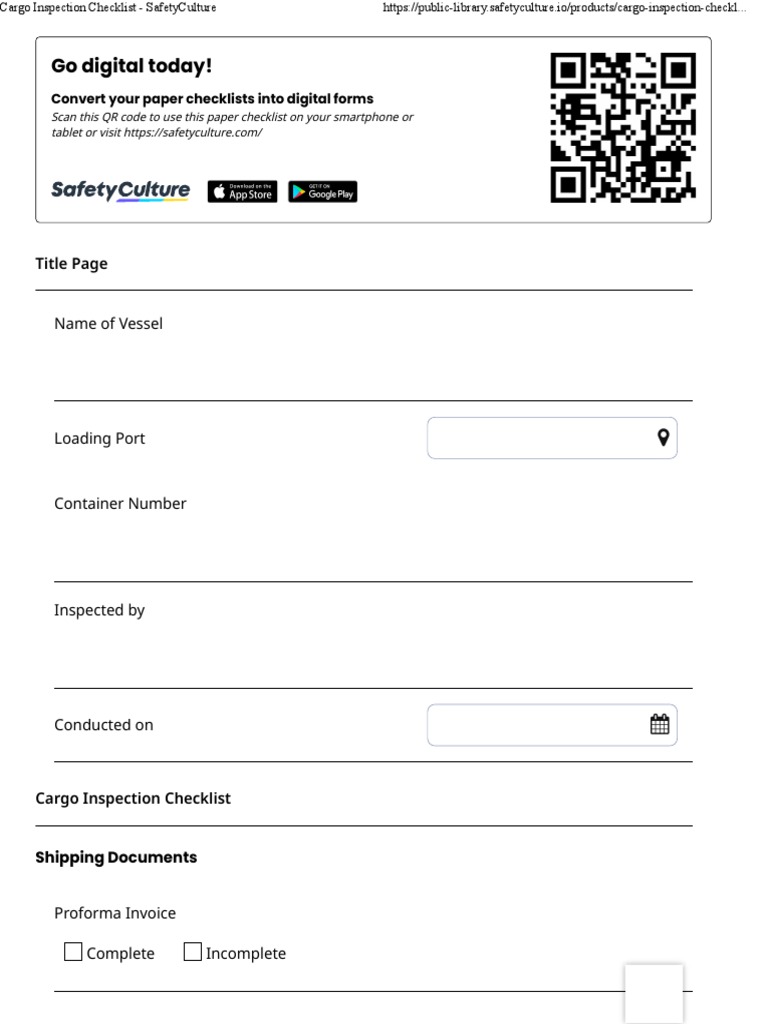 Cargo Inspection Checklist Guide | PDF | Cargo | Manufactured Goods
