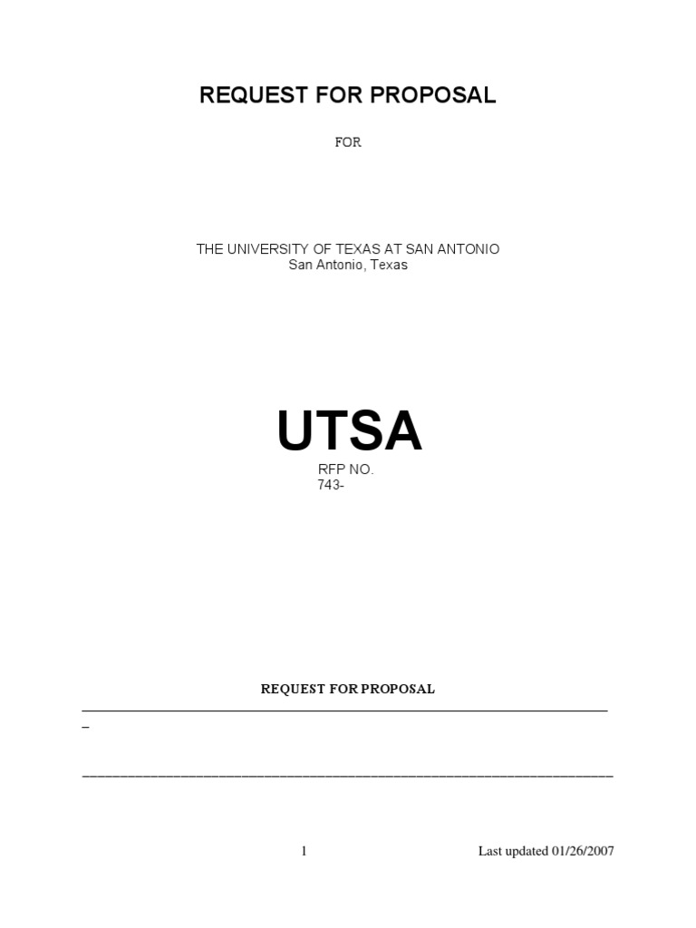 RFP Template | PDF | Indemnity | Request For Proposal