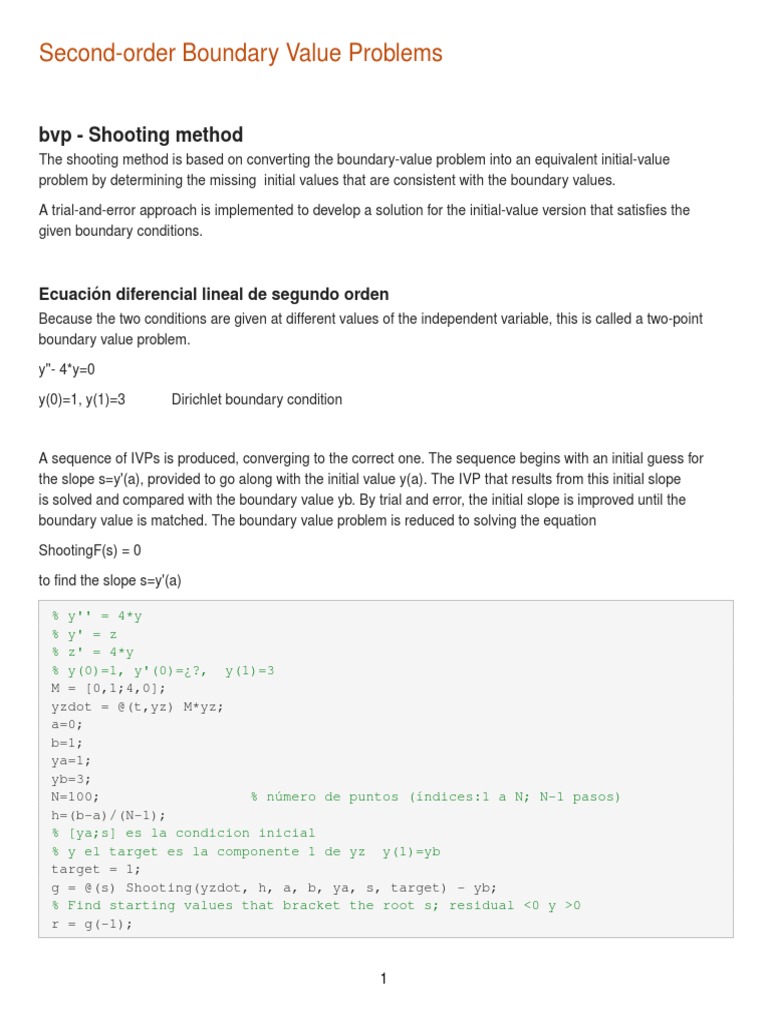 Ejercicios BVP | PDF | Equations | Boundary Value Problem