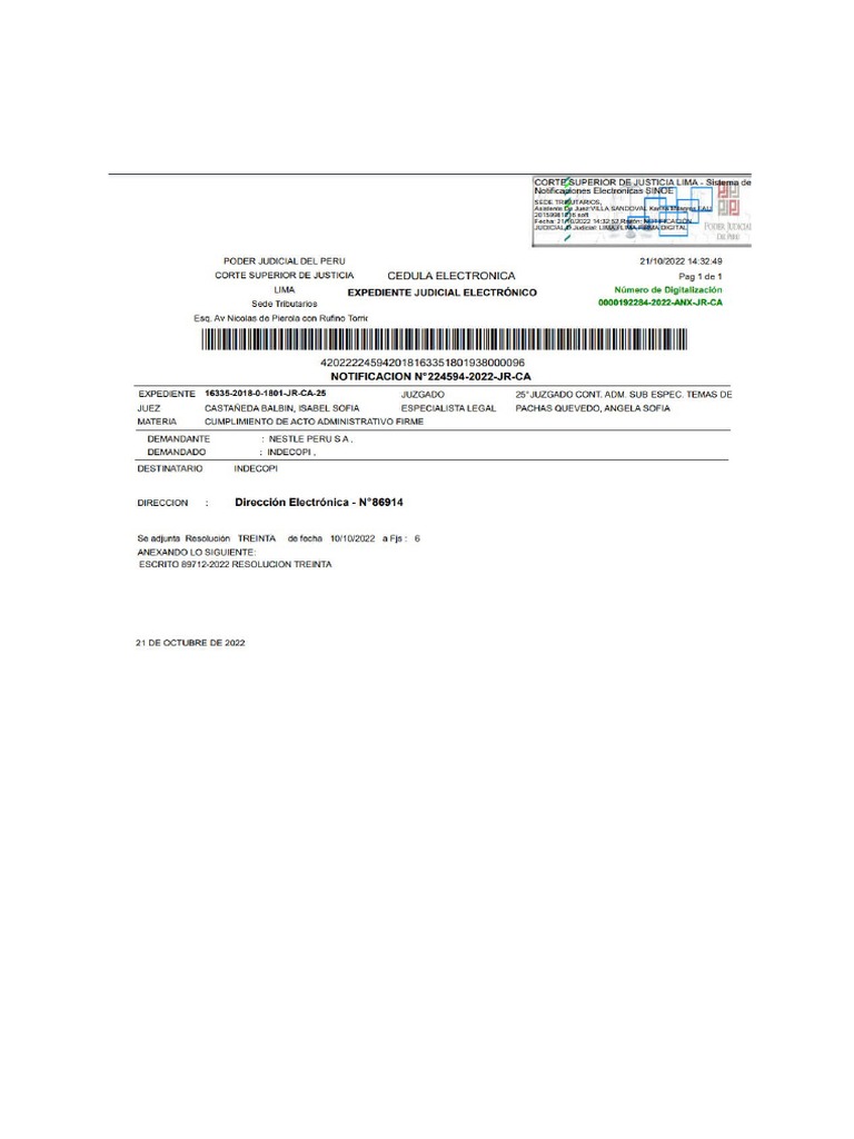 Cedula de Notificacion Demanda | PDF Cedula de Notificacion Demanda | PDF