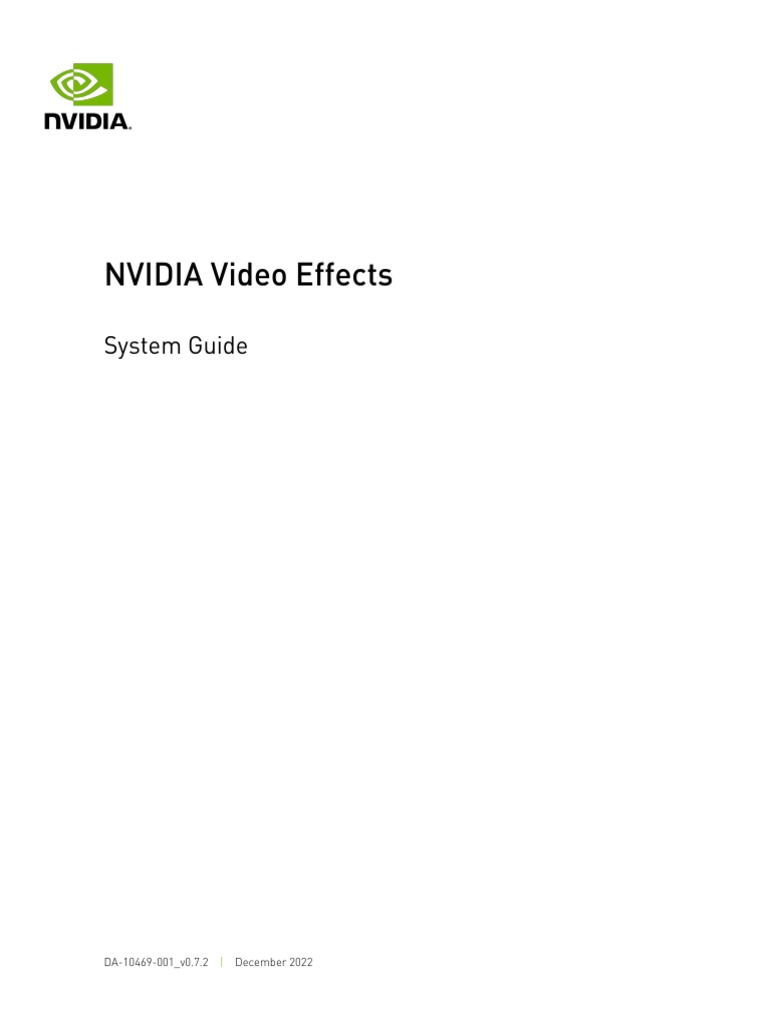 NVIDIA Video Effects SDK System Guide | PDF | Command Line Interface ...