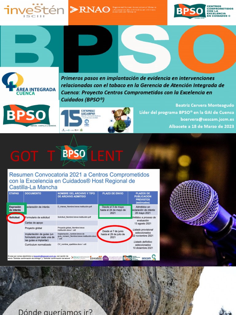 Beatriz Cervera Monteagudo Líder Del Programa BPSO® en La GAI de Cuenca Bcervera@sescam - Jccm ...
