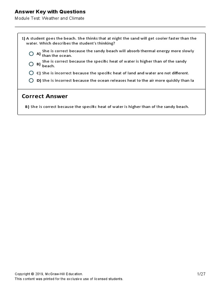 Module+Test Weather+and+Climate AK | PDF | Atmosphere Of Earth | Oceans