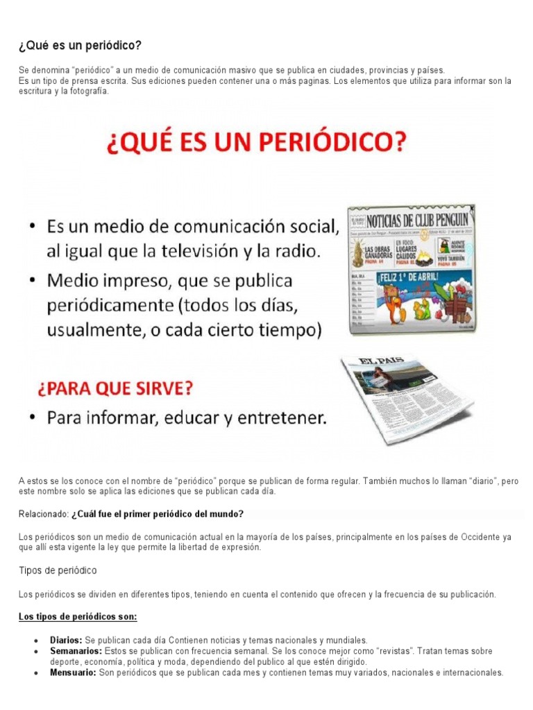 Definición y funciones del periódico | PDF