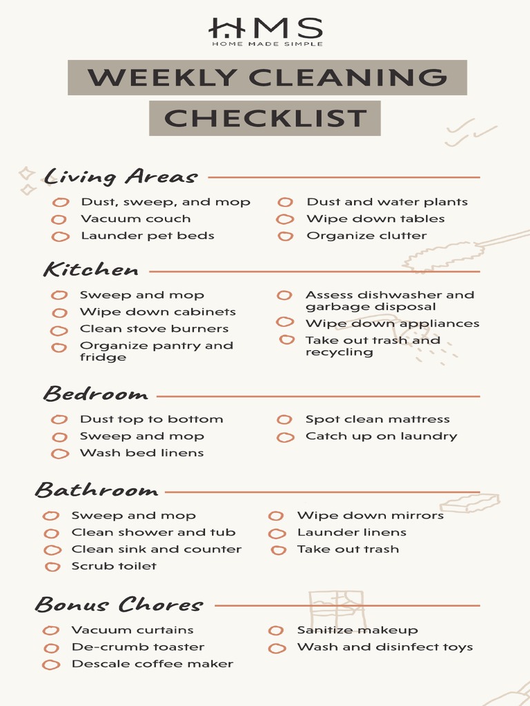 Weekly_Cleaning_Checklist_Checklist | PDF
