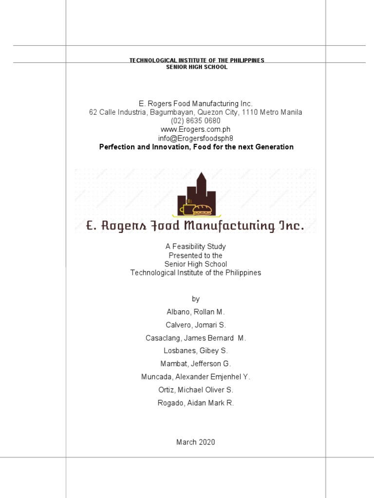 Food Manufacturing Feasibility Study | PDF | Employment | Taxes