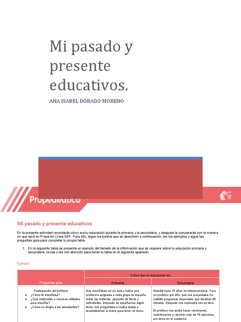 Mi Pasado y Presente Educativos. | PDF | Educación primaria | Evaluación