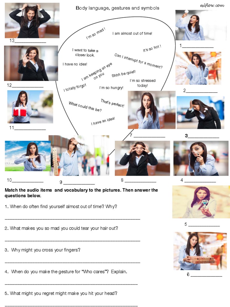 Body Language Gestures and Symbols | PDF | Human Communication ...