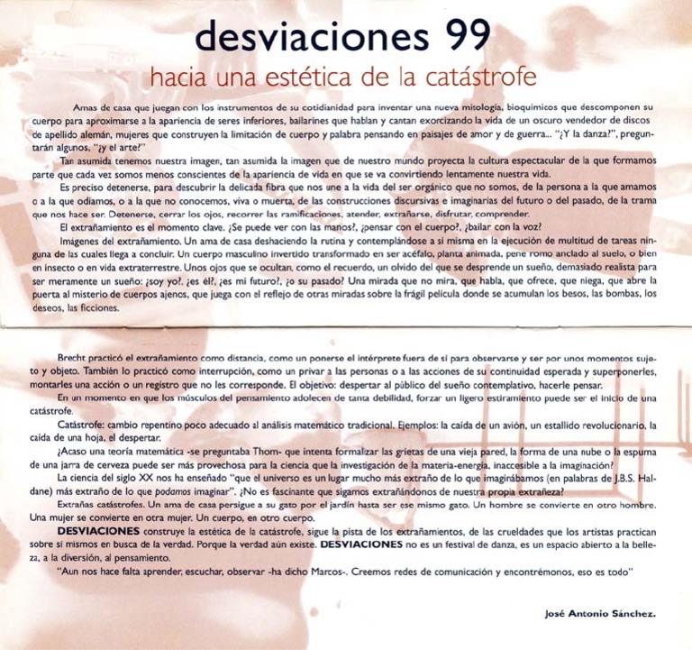 Texto de Jose Sanchez J. A. Hacia Una Estetica de La Catastrofe. Programa Desviaciones 1999 | PDF