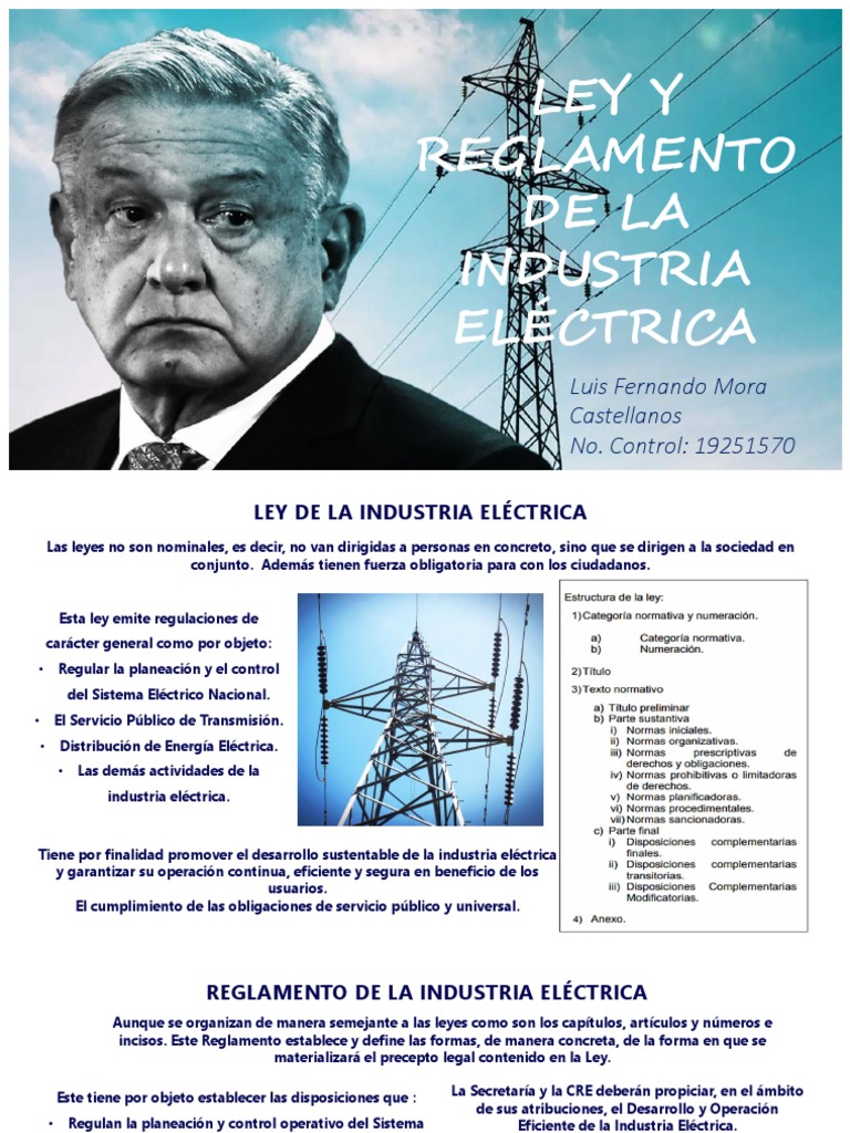 Ley y Reglamento Industria Electrica | PDF | Ingenieria Eléctrica ...