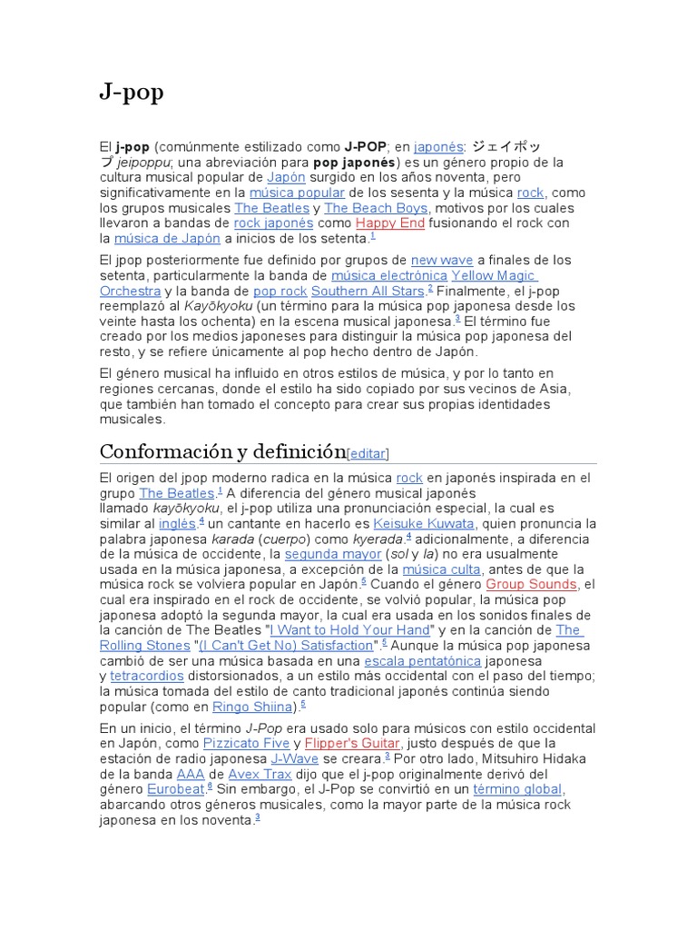 Que es el J-pop | PDF | Las artes escénicas | Musica Popular