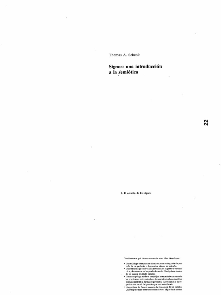 SEBEOK Signos-Una Introducción A La Semiotica | PDF