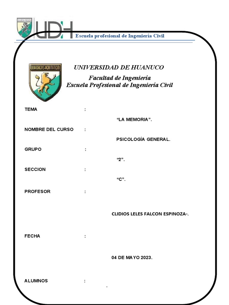 Caratula Udh | PDF